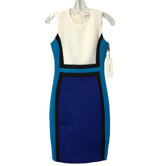 Calvin Klein | Dresses | Calvin Klein Womens Colorblock Sheath Dress ...